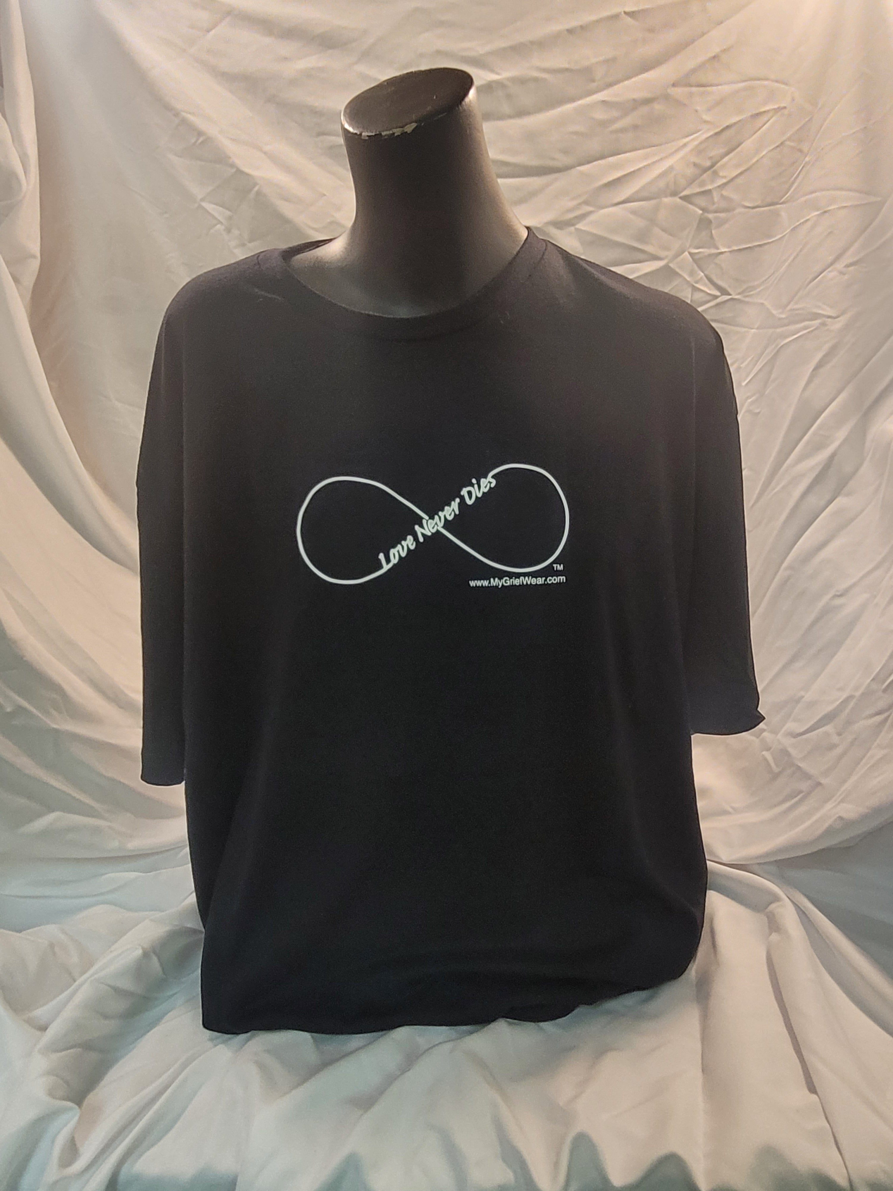 "Love Never Dies" Infinity Symbol T-Shirt – Grief Wear | Wear Your ...