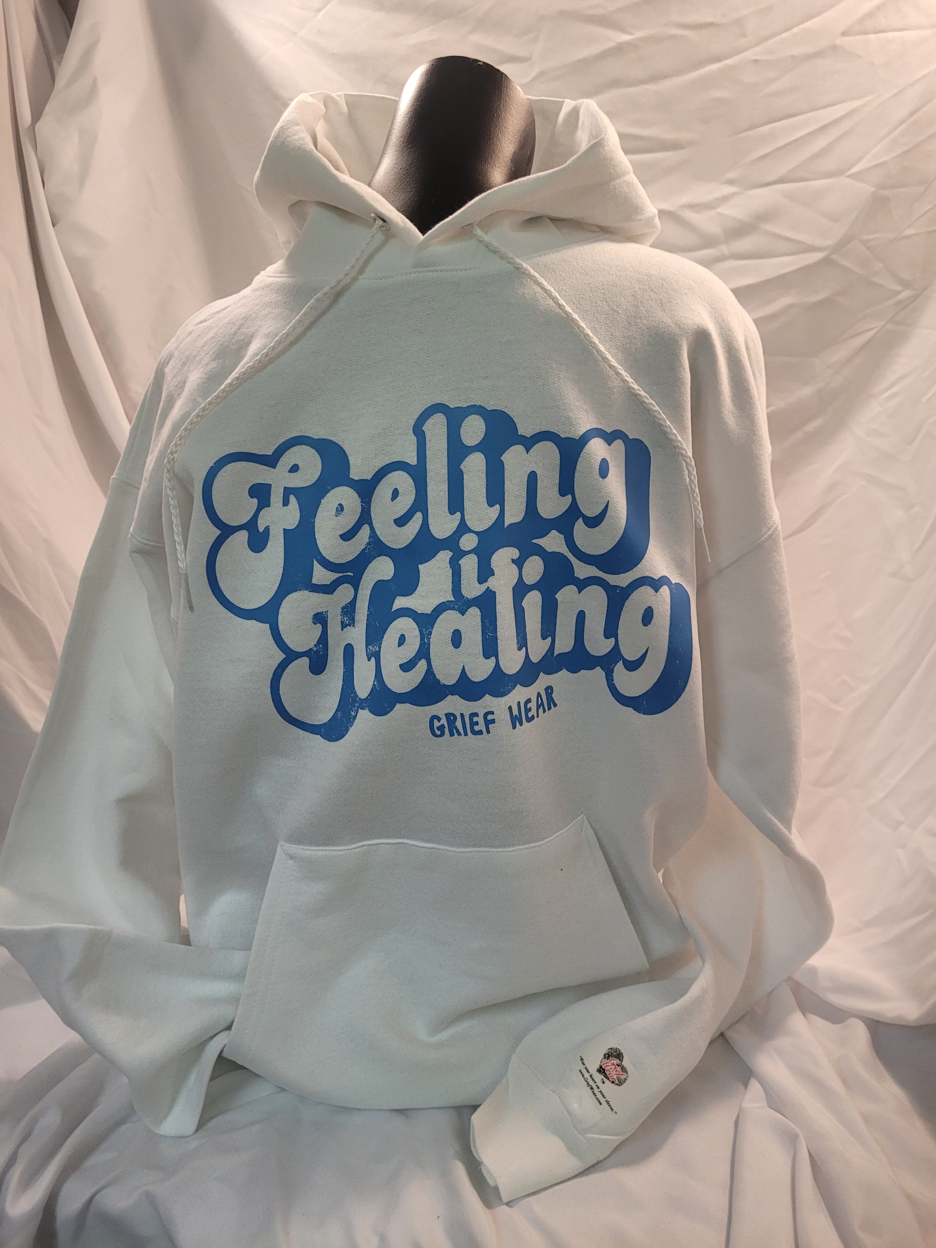 "Feeling is Healing" Hoodie – Grief Wear | Wear Your Heart on Your Sleeve